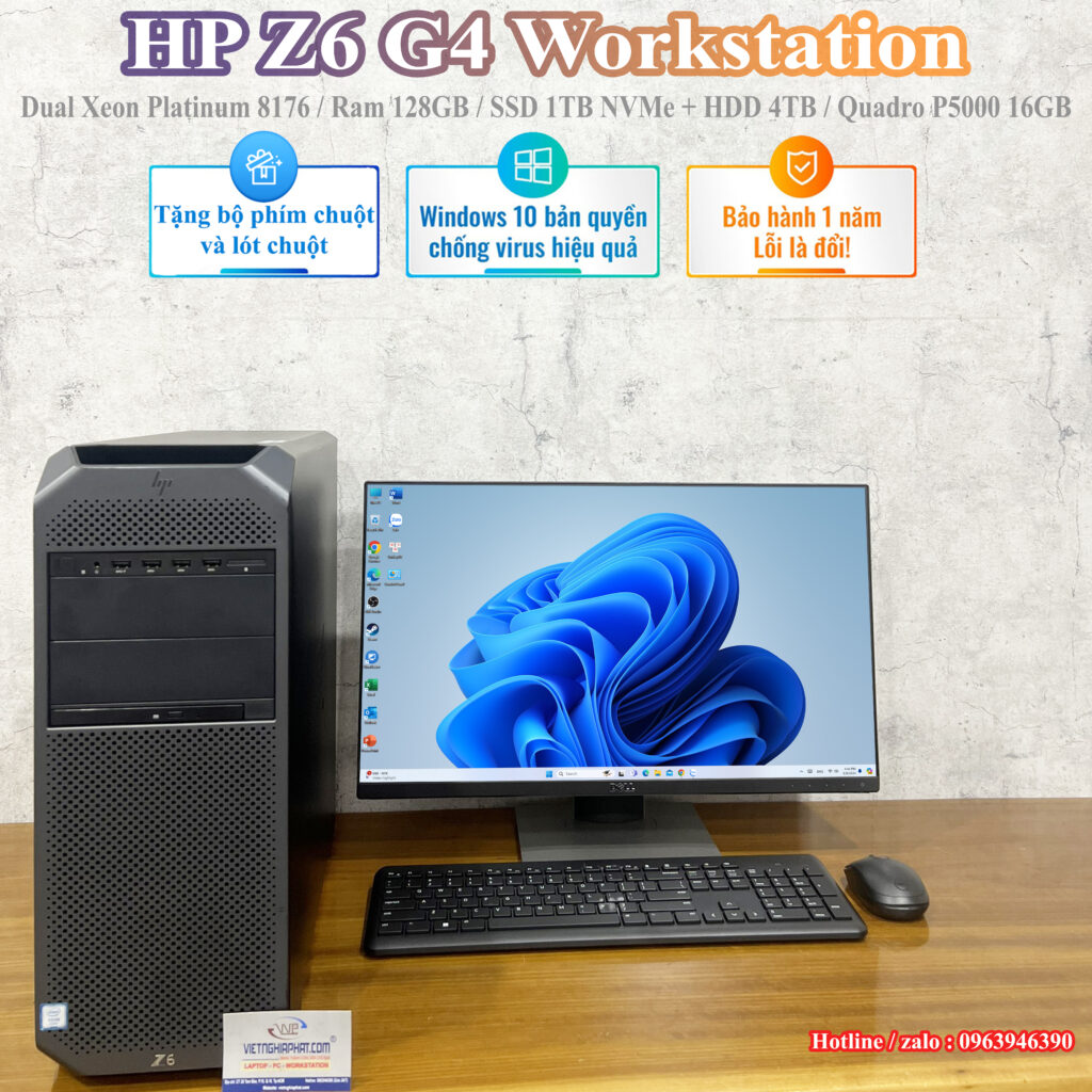 MÁY TRẠM HP Z6 G4 Workstation Dual Xeon Platinum 8176 / Ram 128GB / SSD ...